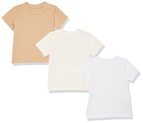 Amazon Aware Unisex Babies' Organic Cotton Short Sleeve T-Shirt, Pack of 3, Neutral, Newborn