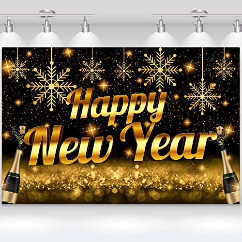 New Years Backdrop Banner Decoration 2023 Happy New Year Backdrop Eve Party Supplies New Year Backdrop for New Year Party Indoor Outdoor