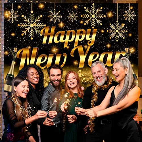 New Years Backdrop Banner Decoration 2023 Happy New Year Backdrop Eve Party Supplies New Year Backdrop for New Year Party Indoor Outdoor