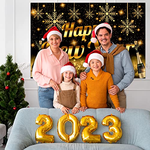 New Years Backdrop Banner Decoration 2023 Happy New Year Backdrop Eve Party Supplies New Year Backdrop for New Year Party Indoor Outdoor