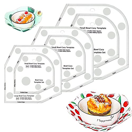 Bowl Cozy Template, Quilting Hot Bowl Rack Insulated Microfiber and Sponge Heat Resistant Acrylic Bowl Cozy Pattern Template for Hot and Cold Food Bowl Rack DIY Kitchen Art Craft