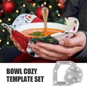 Bowl Cozy Template, Quilting Hot Bowl Rack Insulated Microfiber and Sponge Heat Resistant Acrylic Bowl Cozy Pattern Template for Hot and Cold Food Bowl Rack DIY Kitchen Art Craft