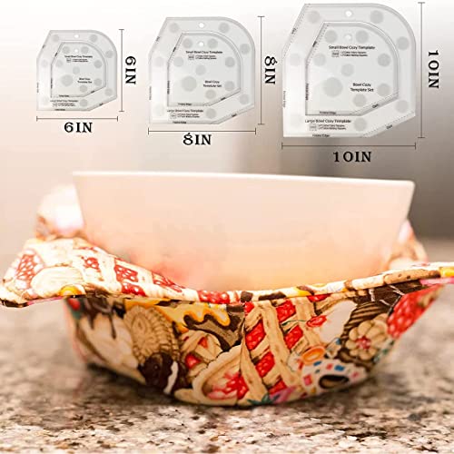 Bowl Cozy Template, Quilting Hot Bowl Rack Insulated Microfiber and Sponge Heat Resistant Acrylic Bowl Cozy Pattern Template for Hot and Cold Food Bowl Rack DIY Kitchen Art Craft