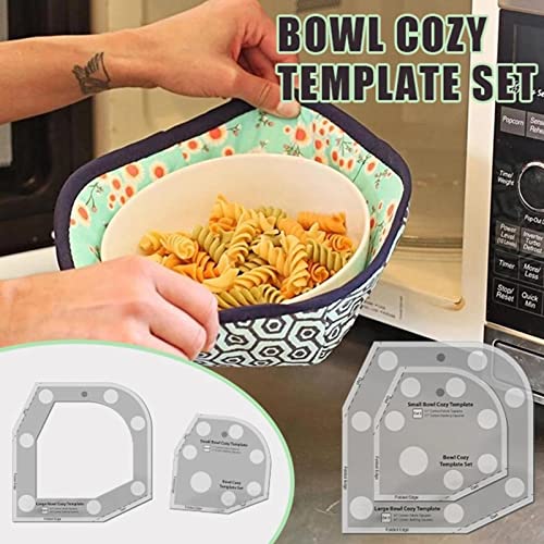 Bowl Cozy Template, Quilting Hot Bowl Rack Insulated Microfiber and Sponge Heat Resistant Acrylic Bowl Cozy Pattern Template for Hot and Cold Food Bowl Rack DIY Kitchen Art Craft