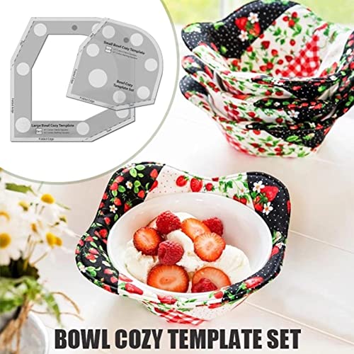 Bowl Cozy Template, Quilting Hot Bowl Rack Insulated Microfiber and Sponge Heat Resistant Acrylic Bowl Cozy Pattern Template for Hot and Cold Food Bowl Rack DIY Kitchen Art Craft