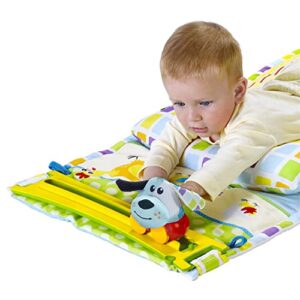 Baby Tummy Time Mat by Yookidoo. Newborn Musical Playmat & Outdoor Gym. Pillow, Teething Toys and Portable Fold-Up Case. 0- 12 months.