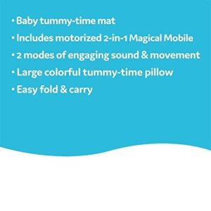 Baby Tummy Time Mat by Yookidoo. Newborn Musical Playmat & Outdoor Gym. Pillow, Teething Toys and Portable Fold-Up Case. 0- 12 months.