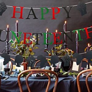 Happy Juneteenth Banner, Glittery Happy Juneteenth Decorations, Freedom Day Patriotic Party Supplies, Africa American Independence Day Party Decorations