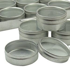 12-Pieces Clear Top Round Aluminum Storage Container Set 1.5" Diameter Mini DIY Favour Boxes