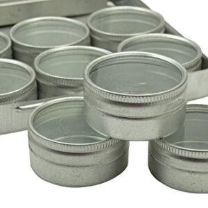 12-Pieces Clear Top Round Aluminum Storage Container Set 1.5" Diameter Mini DIY Favour Boxes