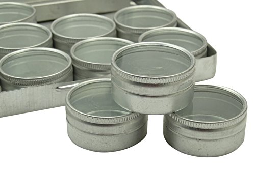 12-Pieces Clear Top Round Aluminum Storage Container Set 1.5" Diameter Mini DIY Favour Boxes