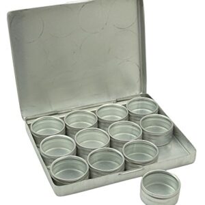 12-Pieces Clear Top Round Aluminum Storage Container Set 1.5" Diameter Mini DIY Favour Boxes