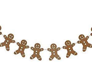 Wooden Gingerbread Man Christmas Garland Party Bunting Decoration, 2M