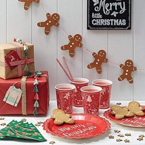 Wooden Gingerbread Man Christmas Garland Party Bunting Decoration, 2M