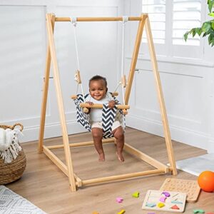 Avenlur Spruce Baby, Toddler Foldable Swing Set with Stand Children Ages 6 Months to 3 Years Montessori, Waldorf Style Self Standing Indoor Swingset Home, Child Day Care, Preschool