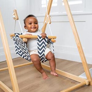 Avenlur Spruce Baby, Toddler Foldable Swing Set with Stand Children Ages 6 Months to 3 Years Montessori, Waldorf Style Self Standing Indoor Swingset Home, Child Day Care, Preschool