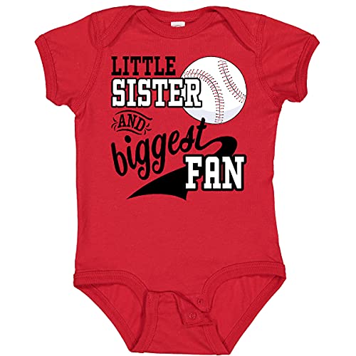 inktastic Little Sister and Biggest Baseball Fan Baby Bodysuit 12 Months Red 2a7dd