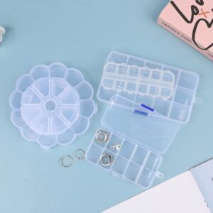 VoVbay Clear Plastic Organizer Box Storage Container Jewelry Box with Adjustable Dividers for Beads Art DIY Crafts Jewelry Fishing Tackles Organizer Beads Storage Boxes