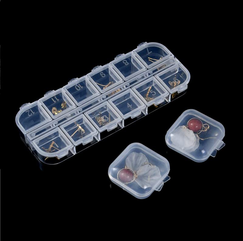 VoVbay Clear Plastic Organizer Box Storage Container Jewelry Box with Adjustable Dividers for Beads Art DIY Crafts Jewelry Fishing Tackles Organizer Beads Storage Boxes