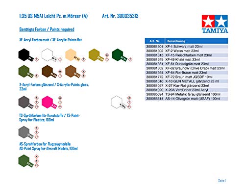 TAMIYA 35313 1/35 US Light Tank M5A1 Plastic Model Kit