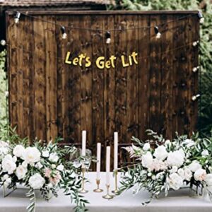 Let's Get Lit Gold Glitter Banner - Funny Bachelorette, Birthday, Bachelor Decorations - 21st - 30th - 40th - 50th Birthday