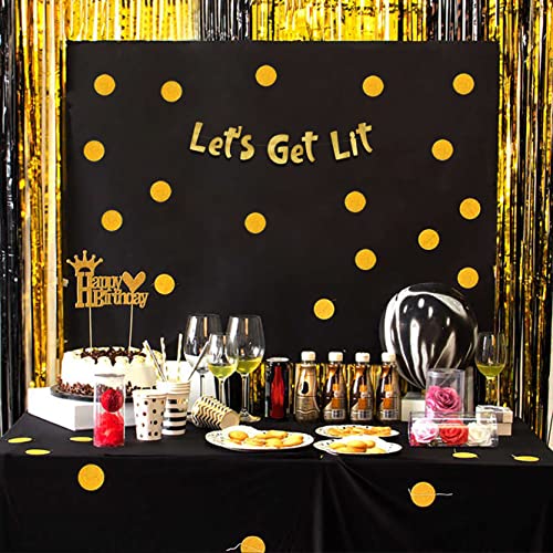 Let's Get Lit Gold Glitter Banner - Funny Bachelorette, Birthday, Bachelor Decorations - 21st - 30th - 40th - 50th Birthday