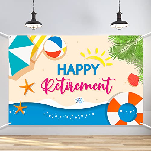 Dill-Dall Happy Retirement Backdrops Banner, Retirement Party Decorations, Women or Men Retirement Photography Backgrounds