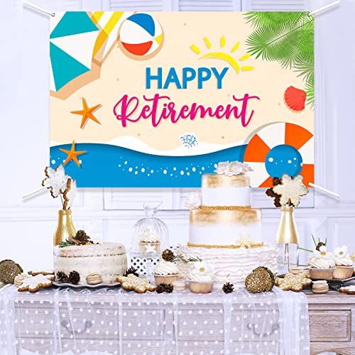 Dill-Dall Happy Retirement Backdrops Banner, Retirement Party Decorations, Women or Men Retirement Photography Backgrounds