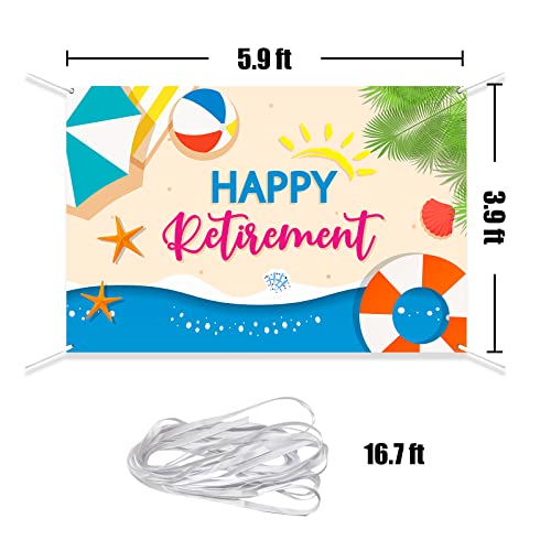 Dill-Dall Happy Retirement Backdrops Banner, Retirement Party Decorations, Women or Men Retirement Photography Backgrounds