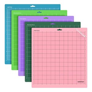 welebar cutting mats for cricut maker/maker3/explore 3/ air 2/air, 5 pack(12×12 inch, standardgrip/lightgrip/stronggrip/fabricgrip) replacement quilting cutting mats for cricut