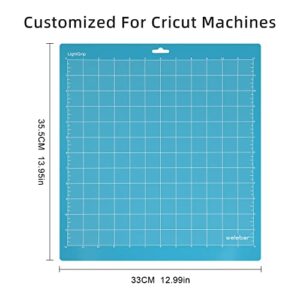 Welebar Cutting Mats for Cricut Maker/Maker3/Explore 3/ Air 2/Air, 5 Pack(12x12 Inch, StandardGrip/LightGrip/StrongGrip/FabricGrip) Replacement Quilting Cutting Mats for Cricut