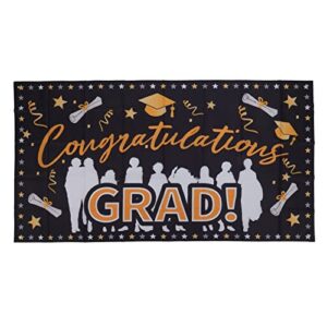 graduation banner, 71x38in 2022 durable polyester fabrics fadeless 4 eyelets easy installation congrats grad banner for party(d), graduation banner, 71x38in 2022 durable polyester graduation bann