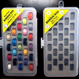 Tidy Craft – Bobbin Box Organizers Set of Two - Case with Snap Tight Lid for Your Sewing and Quilting Needs - Includes 28 Threaded Bobbins in 1 Box and Empty Box Holds 28