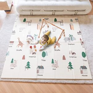 Baby Mat for Floor, 71" x 79" Large Foldable Foam Play Mat for Babies and Toddlers, Crawling Playmat, Reversible Waterproof Kids Play Mat, Play & Tummy Time, Indoor & Outdoor Use