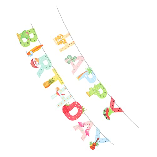 UPKOCH Birthday Banner Hawaiian Party Decoration Hawaiian Happy Birthday Banner Pennant Hawaiian Bunting Garland Tropical Decorations Hawaiian Party Supplies