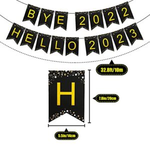 Happy New Year Banner,New Year Hanging Bunting,Paper New Years Eve Banner for for Mantle Fireplace Wall New Year Decorations,Party Supplies