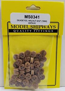 model shipways deadeyes, walnut 9/32″ (7mm) 40 pack