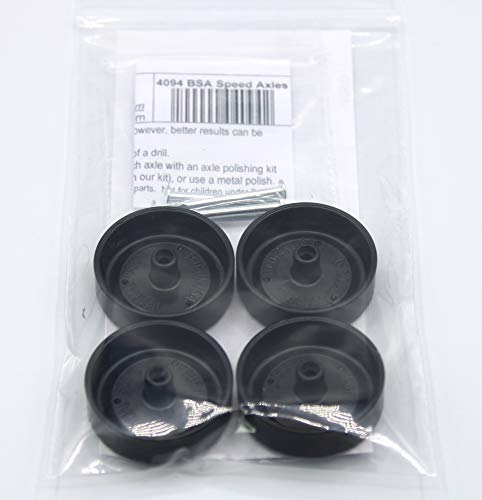 Pine Derby Car BSA Speed Wheels and Axles Kit | Professionally Lathed | Pinewood Car Wheels