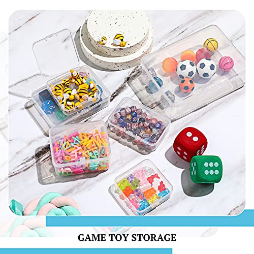 Yaomiao 16 Pieces Mini Clear Beads Box with Lids Mixed Sizes Plastic Storage Rectangular Empty Container Organizer Storage Boxes for Crafts Jewelry Small Items and Other Projects