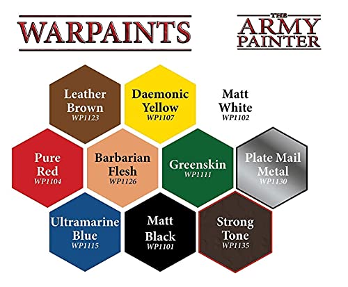 The Army Painter Hobby Starter Miniatures Paint Set, 10 Model Paints with Highlighting Brush Bundle with 100 Stainless Steel Mixing Balls for Model Paints for Plastic Models- Miniature Painting Kit