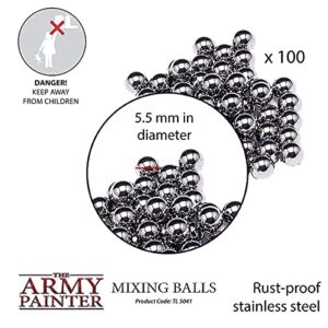 The Army Painter Hobby Starter Miniatures Paint Set, 10 Model Paints with Highlighting Brush Bundle with 100 Stainless Steel Mixing Balls for Model Paints for Plastic Models- Miniature Painting Kit