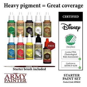 The Army Painter Hobby Starter Miniatures Paint Set, 10 Model Paints with Highlighting Brush Bundle with 100 Stainless Steel Mixing Balls for Model Paints for Plastic Models- Miniature Painting Kit