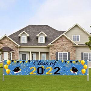 tifeson graduation decorations 2022 blue – large 98″ x 18″ class of 2022 graduation banner outdoor decor for high school college graduation – yard, outdoor & indoor hanging decor