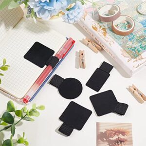 NBEADS 12 Pcs Adhesive Pen Loop Holder, 4 Styles Pencil Elastic Loop Imitation Leather Pencil Elastic Band Loop Designed for Notebooks Journals Calendars Planners Tablet Case