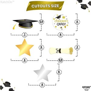 Gold Glitter, Congrats Grad Banner 2022 - No DIY, 10 Feet | 45 Pieces, Graduation Hanging Swirls Decorations - No DIY | Gold Graduation Party Decorations 2022 | Graduation Hanging Decorations 2022