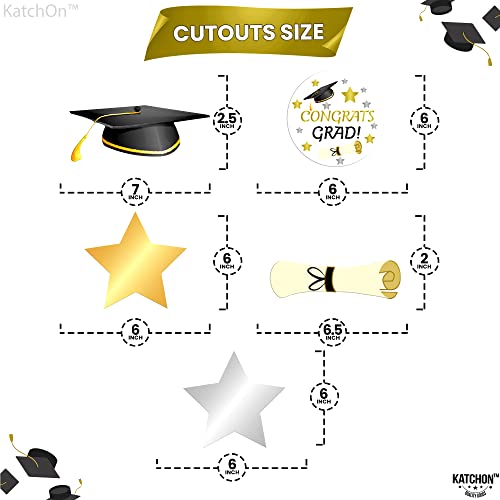 Gold Glitter, Congrats Grad Banner 2022 - No DIY, 10 Feet | 45 Pieces, Graduation Hanging Swirls Decorations - No DIY | Gold Graduation Party Decorations 2022 | Graduation Hanging Decorations 2022