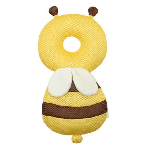 Baby Head Protector - Baby Walker Protective Head Adjustable Baby Safety Mat Protective Head Cute Bee Suitable Age 4-36 Months (Yellow)