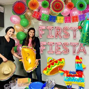 JeVenis Rose Gold First Fiesta Birthday Decoration First Fiesta Balloons First Fiesta Backdrop First Fiesta High Chair Banner Taco Bout First Decoration Taco Bout UNO Party Decoration