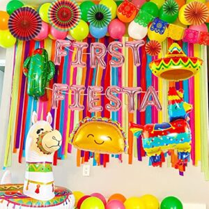 JeVenis Rose Gold First Fiesta Birthday Decoration First Fiesta Balloons First Fiesta Backdrop First Fiesta High Chair Banner Taco Bout First Decoration Taco Bout UNO Party Decoration