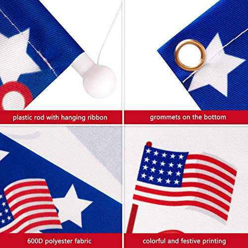 90shine 4th/Fourth of July Decorations - Patriotic Banners Door Decor Red White Blue Porch Signs Wall Hangings Party Supplies